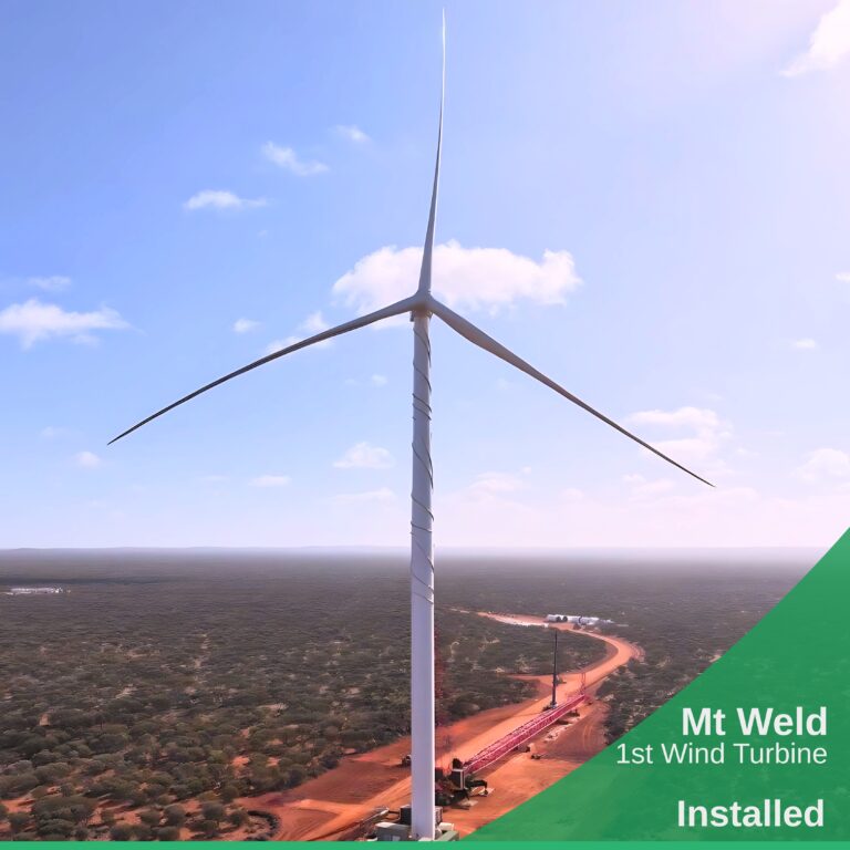 First Wind Turbine Installed at Mt Weld